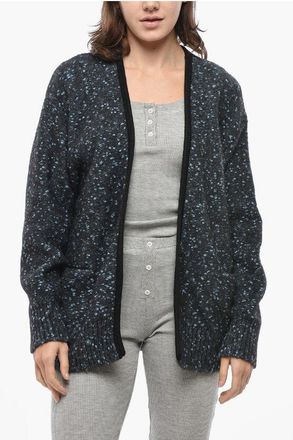 Ferragamo Open-Front Wool Blend Mélange Cardigan size S