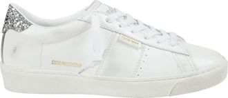 Golden Goose Low-Top Sneaker - Leather Upper Sneakers With Glitter Heel Detail - Gr. 36 (EU) - in Wei&szlig; - f&uuml;r Damen