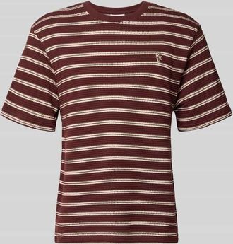 Review Strukturiertes T-Shirt mit Logostickerei