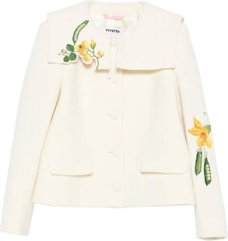 Vivetta Floral-embroidered Collar Jacket