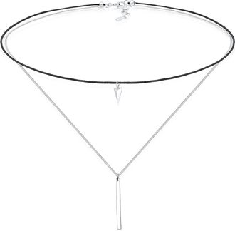 Elli Halskette Damen Choker Geo Dreieck Layer in 925 Sterling Silber
