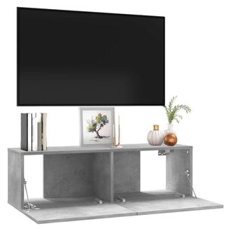 Generic TV Schrank mit 2 Klappt&uuml;ren, TV M&ouml;bel, H&auml;ngeboard, Lowboard, Fernsehschrank, Fernsehtisch, Sideboard, Holzwerkstoff(Wei&szlig; 80x30x30cm) (100x30x30cm)
