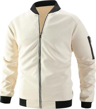 Generic Veste bomber légère pour homme - Style décontracté - Automne et printemps - Manteau softshell - Vêtement de sport - Fermeture éclair - Coupe-vent, kak