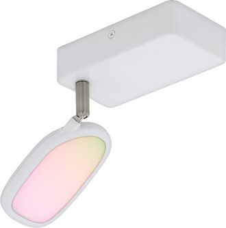 Eglo connect LED Wandlampe Palombare-C, 1 flammige Smart Home Deckenlampe aus Metall, Aluminium und Kunststoff in Wei&szlig;, Spot mit RGB und Lichtfarbe einstel