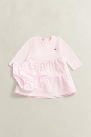 GANT Kinder Girls Seersucker Set mit Kleid und H&ouml;schen (62) LIGHT Rosa