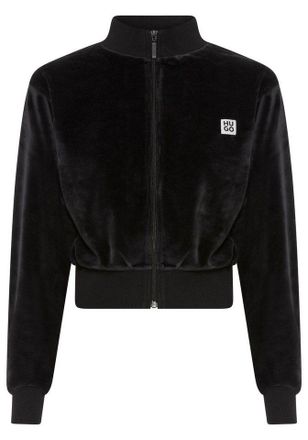 HUGO BOSS Sweatjacke VELVET mit leichtem Glanz
