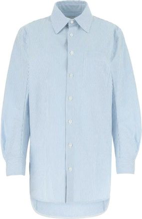 Bottega Veneta Femme, Blouses et Chemises, Bleu, Taille: 34 FR Chemise Ray&eacute;e en Popeline de Coton
