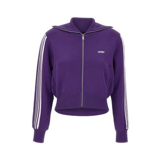 Autry Femme, Sweatshirts et sweats à capuche, Violet, Taille: 38 FR Veste Anemone style tennis