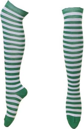 Generico Chaussettes hautes au genou ray&eacute; style sportif pour femme (2 paires), Sock 7, Taille Unique