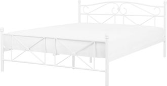 Beliani Zeitlos schönes Metallbett in schlichtem Design 160 x 200 cm weiß Rodez