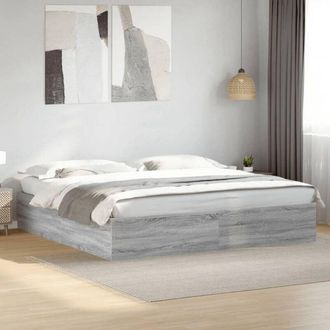 vidaXL Cadre de lit sans matelas sonoma gris 200x200 cm Vidaxl