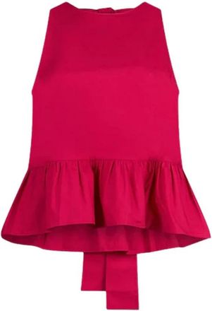 Liu Jo Femme, Tops, Rouge, Taille: 38 FR Top en popeline avec