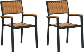 vidaXL Chaise de jardin 2 pcs Marron 56 x 57 x 87 cm Vidaxl