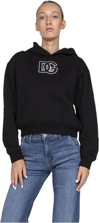 Dolce & Gabbana Femme, Sweatshirts et sweats à capuche, Noir, Taille: 38 FR Logo Sweat à capuche