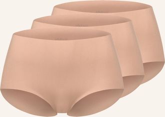 erlich textil Erlich Textil 3er Pack Casual Cotton High Waist Slip Aus Bio-Baumwolle - Nahtlose Kanten braun