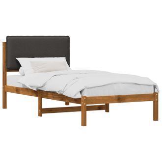 vidaXL Letto Con Testiera Rivestita Naturale E Grigio Scuro Vidaxl