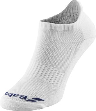 Babolat 2er-Pack Kurze Socken 39/42, Weiß/Dunkelblau, Verstärkungen an der Vorderseite des Fußes und unter der Sohle, Belüftungszonen für Atmungsaktivität, St