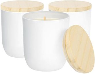 Nicola Spring 3X Blanc Bougie Parfum&eacute;e &agrave; la Cire de Soja - 130g - Noix de Coco et Citron Vert - M&egrave;che Unique Verre Maison Parfum Bougies Cadeau de No&euml;l Cadeaux pour