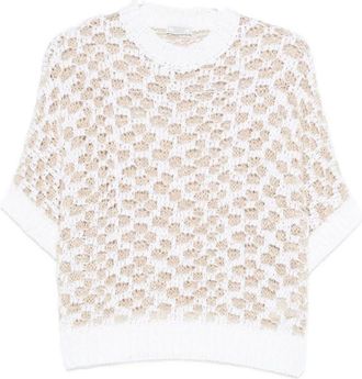 PESERICO Femme, Pulls, Multicolore, Taille: 42 FR Open-knit Sweater