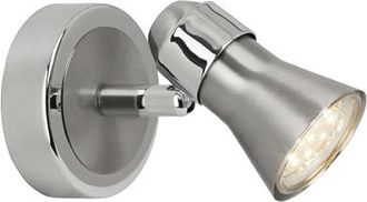 Brilliant Sanny LED Wandspot 1-flammig Eisen/Chrom - moderner LED Wandstrahler mit schwenkbarem Kopf - energiesparende Wandlampe für Flur, Treppenhaus & Schlafz