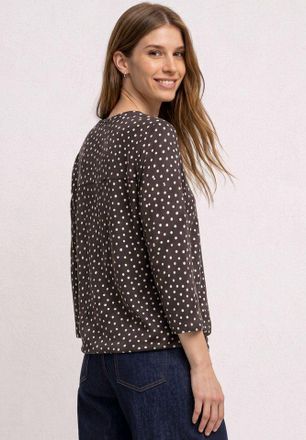 Street One 3/4-Arm-Shirt Elastiksaum mit Knotendetail