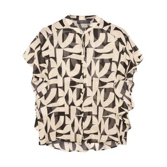 Elena Miro Bedruckte Georgette-Bluse - - Blouses & Shirts - Damen - Schwarzk - 6XL