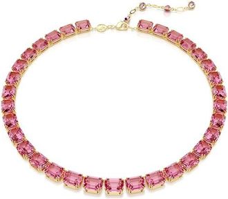 Swarovski Collier Millenia, Taille octogonale, Rose, Placage de ton or