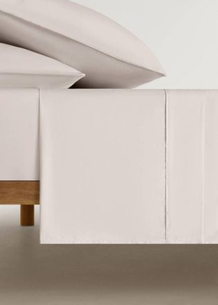 Mango Drap plat percale de coton 300 fils lit 135/140 cm gris clair/pastel - Home - Lit 135/140 cm - MANGO HOME