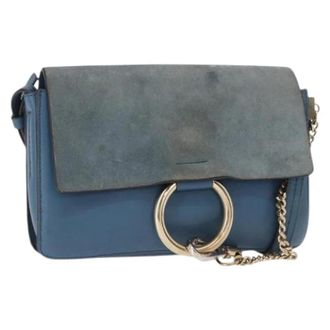 Chlo&eacute; Pre-owned Wildleder Schultertasche - - Pre-owned - Damen - Blau - ONE SIZE