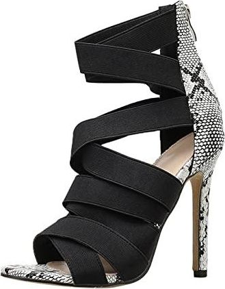 Generic Escarpins pour demoiselles dhonneur pour femmes, bandage, patchwork, talons carr&eacute;s, coupe large, en cuir, pour mariage, bal de fin dann&eacute;e, talon et sa