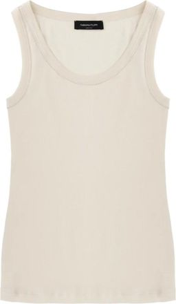 Fabiana Filippi Femme, Tops, Blanc, Taille: 40 FR T-Shirt en Coton et &Eacute;lasthanne