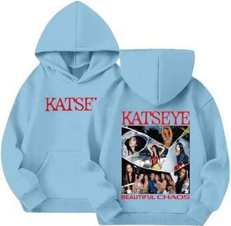Generic Sweat &agrave; capuche pour femme Kpop Fan Support Merch Pull &agrave; capuche style cor&eacute;en T-shirt &agrave; manches longues Harajuku Y2K Streetwear Tenue, bleu ciel, M