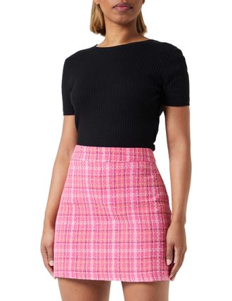 Trendyol Trendyol Womens Damen Kariert/Karo Mini Stift Gerade Rock Skirt, Fuchsia, 38