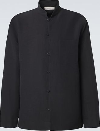 Umit Benan Chemise Francis en lin et soie