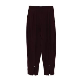 MUGLER Hosen mit geteiltem Saum und Faltenlegung - - Trousers - Damen - Rot - XS