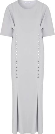 Gloria Coelho Midikleid mit Rundhalsausschnitt - Grau