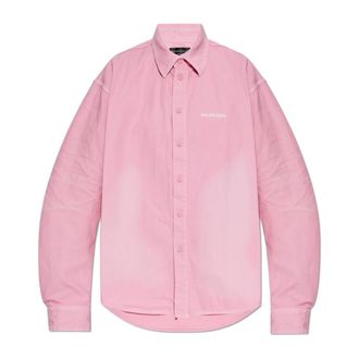 Balenciaga Shirt mit Logo - - Blouses & Shirts - Damen - Rosa - M