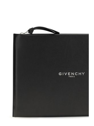 Givenchy Mens Clutch Bag Antigona Black Calfskin Leather Wash