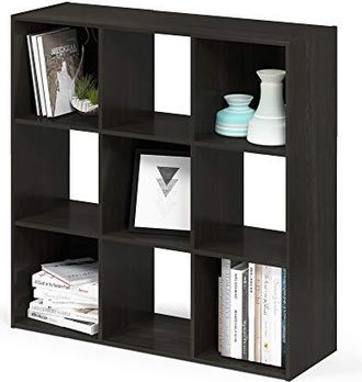 Furinno Pelli kubischer Aufbewahrungsschrank mit 9 F&auml;chern, holz, Espresso, 29.49 x 90.91 x 91.31 cm