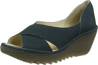 FLY London Femme Yoma307fly Sandale cale, Bleu Sarcelle, 36 EU