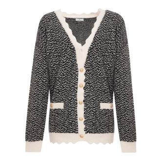 Fracomina Cardigan aus Jacquard-Strick - - Knitwear - Damen - Grau - XS