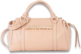 Valentino Sac &agrave; main en cuir couleur &eacute;cru, design &eacute;l&eacute;gant avec logo dor&eacute;, poign&eacute;es doubles, style fourre-tout