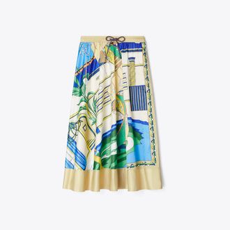 Tory Burch Damen Bedruckter Satinrock aus Nylon