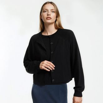 La Redoute Collections Cardigan Col Rond En Fine Maille 100% Laine