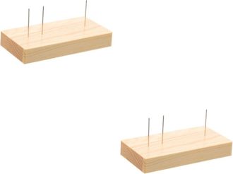 OSALADI 2 Stück Filzpuppenständer Holzsockel Stabiler Nadelfilzhalter für Häkel und Filztierpuppen Rechteckige Holzbasis Eleganter DIY Puppenhalter für Vitrin