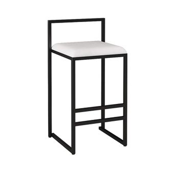 Generic Stilvolle Barhocker aus schwarzem Samt mit R&uuml;cken- und Fu&szlig;st&uuml;tzen - Bequeme K&uuml;chenthekenst&uuml;hle mit Metallbeinen f&uuml;r den privaten und gewerblichen Gebr