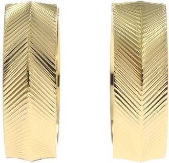 Fossil Damen Goldfarbener Edelstahl mit Ringverschluss Ohrringe