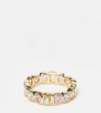 Seol + Gold L&uuml;netten-Ring aus unterschiedlichen Formen aus 18-kar&auml;tigem Gold-Vermeil-Goldfarben