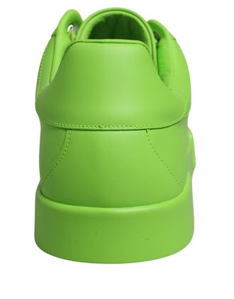 Dolce & Gabbana Mens Green Leather Portofino Low Top Sneakers Shoes Calf