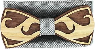 Tony & Paul Coffret noeud papillon. moustache, BOIS. Gris clair - Fantaisie
